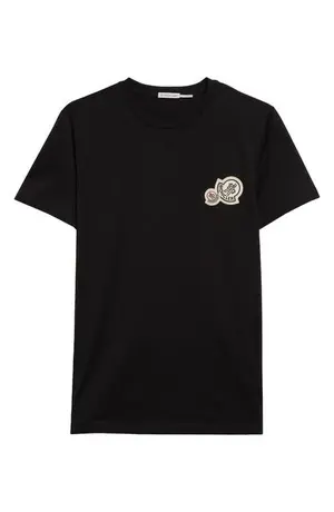 Moncler Logo Cotton T-shirt - Black