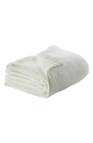 BEARABY Organic Cotton Muslin Cocoon Throw Blanket Cloud White