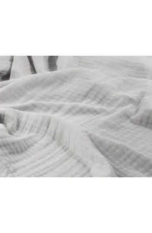 BEARABY Organic Cotton Muslin Cocoon Throw Blanket - Moonstone Grey