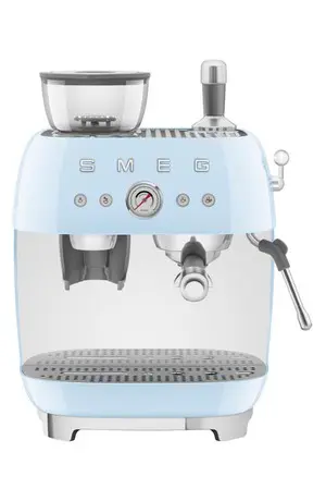 SMEG Espresso Machine With Coffee Grinder - Pastel Blue
