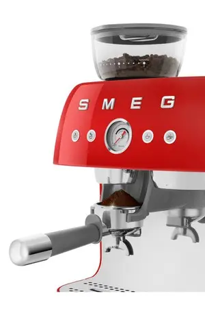 SMEG Espresso Machine With Coffee Grinder - Red