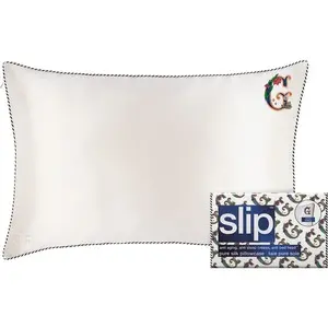 Slip Embroidered Pure Silk Queen Pillowcase M