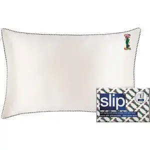 Slip Embroidered Pure Silk Queen Pillowcase - P