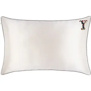 Slip Embroidered Pure Silk Queen Pillowcase Y