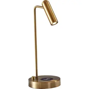 ADESSO Kaye Charge Led Desk Lamp - Antique Brass