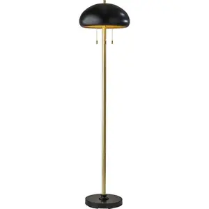 ADESSO Cap Floor Lamp - Black Antique Brass