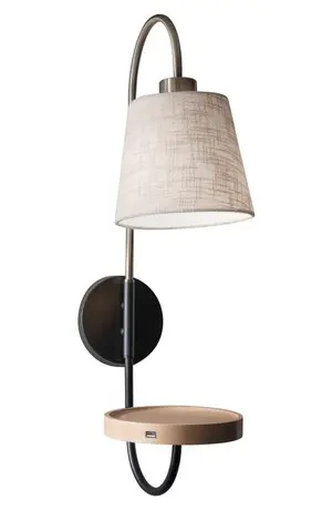 ADESSO Jeffrey Wall Lamp - Black/ Antique Brass