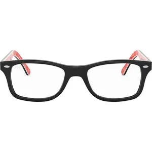 Ray-ban Ray-Ban 53mm Square Eyeglasses Black Red