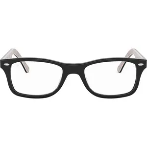 Ray-ban Ray-Ban 53mm Square Eyeglasses Black White