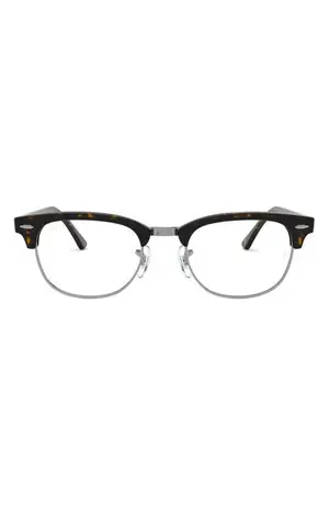 Ray-ban 49mm Clubmaster Optical Glasses - Dark Havana