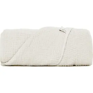 OILO Organic Cotton Muslin Throw Blanket Eggshell