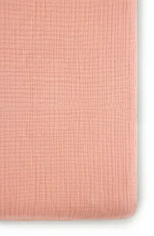 OILO Organic Cotton Muslin Crib Sheet - Rose