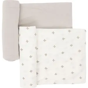 LITTLE UNICORN 2-pack Knit Swaddle - Grey Cross