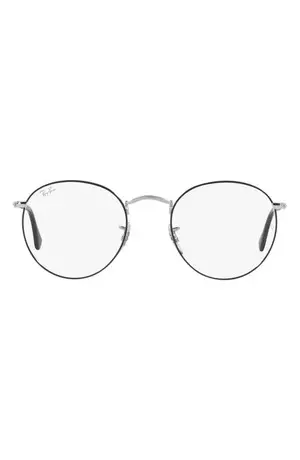 Ray-ban 50mm Round Eyeglasses - Silver