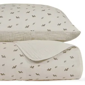 OILO Organic Cotton Muslin Quilt & Sham Set - Squirrels