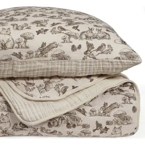 OILO Organic Cotton Muslin Quilt & Sham Set - Woodland
