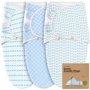 KEABABIES 3-pack Soothe Swaddle Wraps - Storm