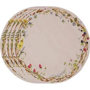 JULISKA Meadow Walk Set Of 4 Round Placemats - Beige Multi