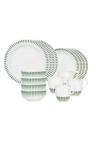JULISKA Sitio Stripe 16-piece Dinnerware Set - Basil