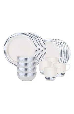 JULISKA Sitio Stripe 16-piece Dinnerware Set - Delft Blue