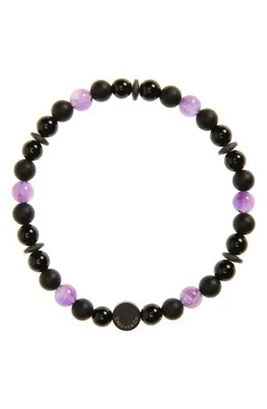 Caputo & Co Beaded Stretch Bracelet - Amethyst