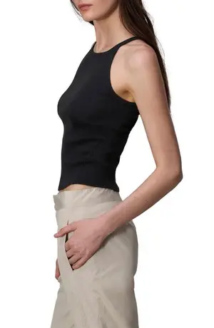 Rag & Bone The Essential Rib Long String Tank - Black
