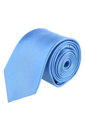 Trafalgar Sutton Solid Silk Neck Tie - Blue