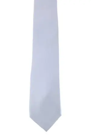 Trafalgar Sutton Solid Silk Neck Tie - Silver