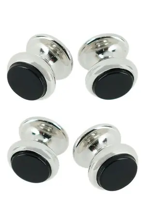 Trafalgar Sutton Onyx Shirt Studs - Silver