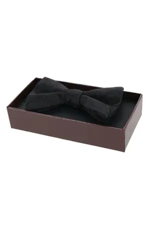 Trafalgar Banbury Paisley Silk Bow Tie - Black