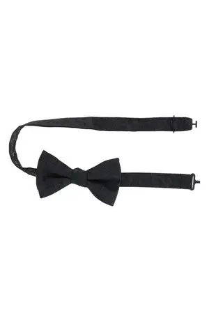 Trafalgar Banbury Paisley Silk Bow Tie - Black