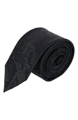 Trafalgar Banbury Paisley Silk Tie - Black