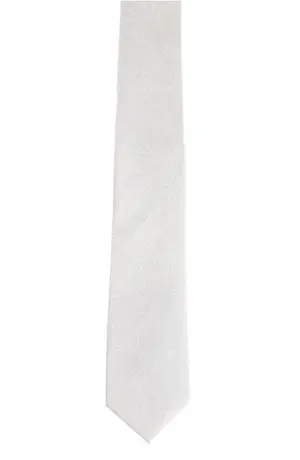 Trafalgar Banbury Paisley Silk Tie - White