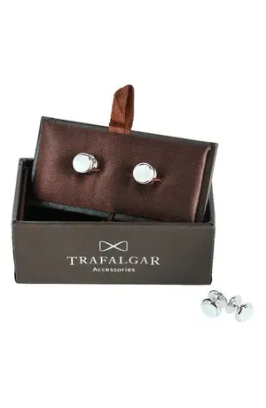 Trafalgar Sutton Mother-of-pearl Stud Set - Silver