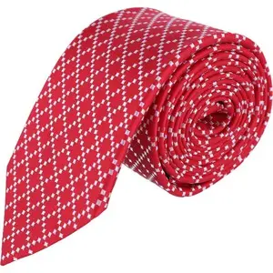 Trafalgar Rowan Geo Pattern Silk Tie - Red