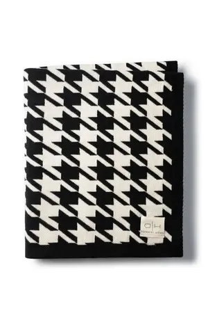 DOMANI HOME Houndstooth Knit Throw Blanket - Black