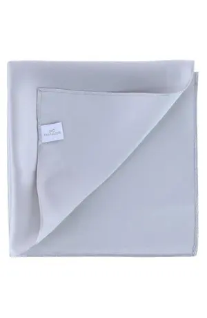 Trafalgar Sutton Solid Silk Pocket Square - Silver
