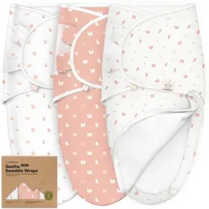 KEABABIES 3-pack Soothe Zippy Swaddle Wrap - Butterflies