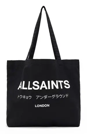 ALLSAINTS AllSaints Underground Logo Tote Black/ Chalk