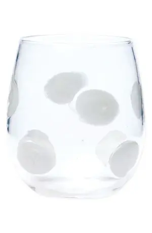 VIETRI Drop Stemless Wine Glass - White