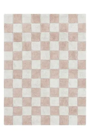 LORENA CANALS Tiles Washable Cotton Blend Rug - Rose Natural
