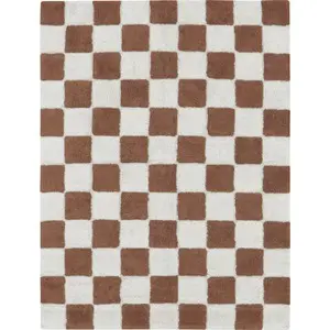LORENA CANALS Tiles Washable Cotton Blend Rug - Toffee Natural