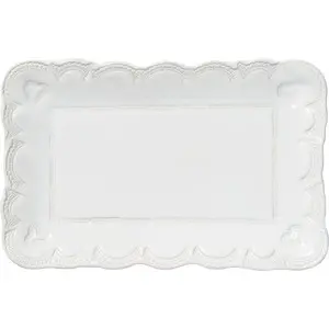 VIETRI Incanto Stone Lace Small Serving Platter - White