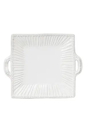 VIETRI Incanto Stone Stripe Platter - White
