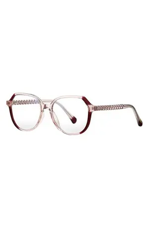 FIFTH & NINTH Nelli Round Blue Light Blocking Eyeglasses - Transparent Pink