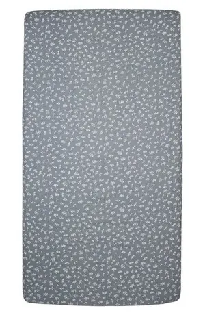 L'OVEDBABY Branch Print Fitted Organic Cotton Crib Sheet - Twilight Leaves