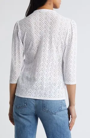 Loveappella Eyelet Wrap Top