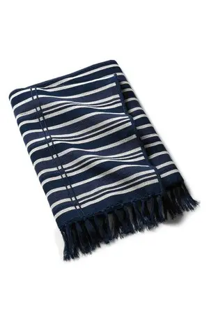 Ralph Lauren Woodford Throw Blanket - True Navy/cream