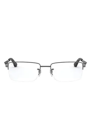 Ray-ban 53mm Semi Rimless Rectangular Eyeglasses - Gunmetal