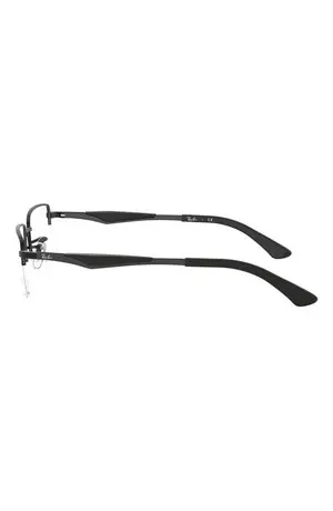Ray-ban 53mm Semi Rimless Rectangular Eyeglasses - Matte Black
